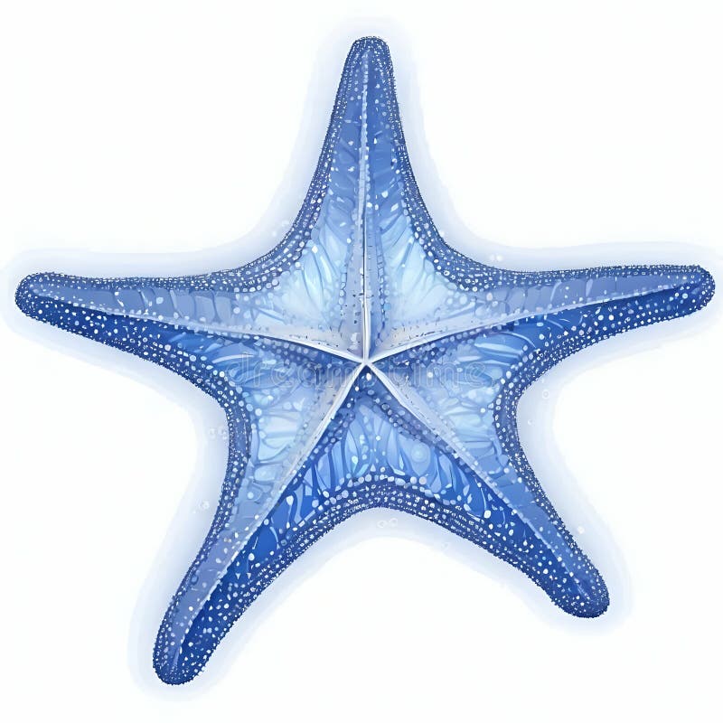 Blue Starfish Composed Wireframe Light Connection Structure Stock ...