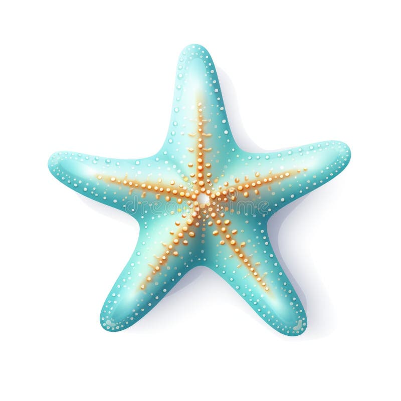 A Blue Starfish on a White Background. Stock Illustration ...