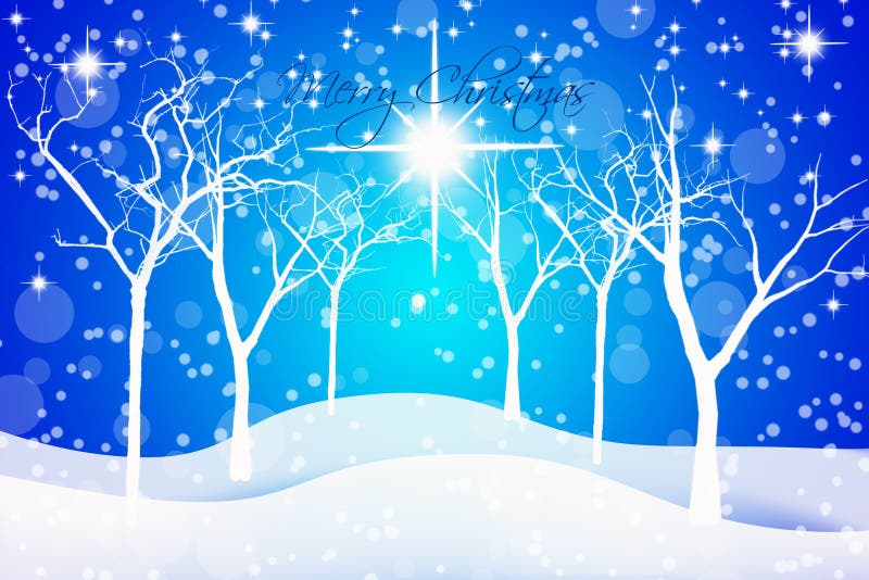 Blue Starry Night Christmas Background Stock Illustration ...