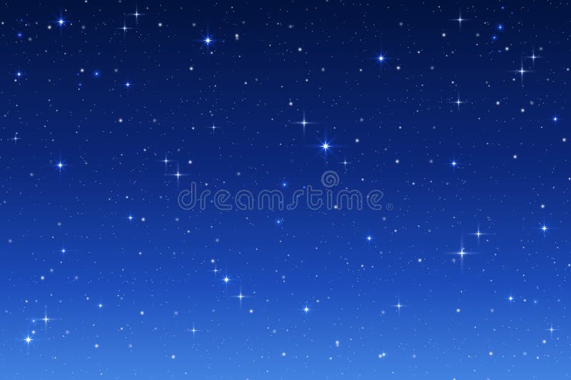 Blue Starry Night Sky Background. Dark Vector Space. Magic Gradient ...