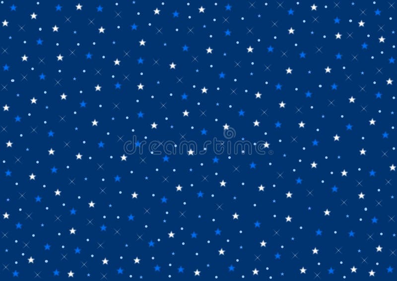 Blue Stars and Dots Spread Out on Blue Background Pattern Stock ...