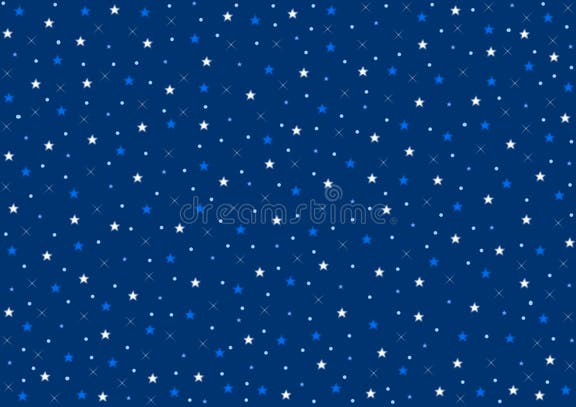 Blue Stars and Dots Spread Out on Blue Background Pattern Stock ...