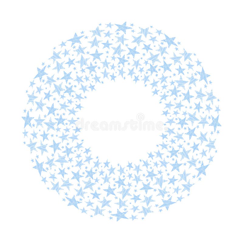 Blue Stars Pattern. Circle Design Stock Vector - Illustration of star ...
