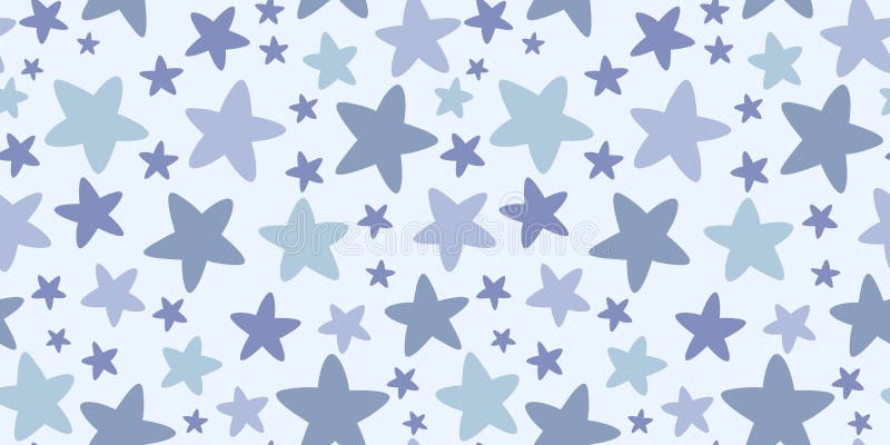 Blue Stars, Seamless Pattern, Vector Background Stock Vector ...