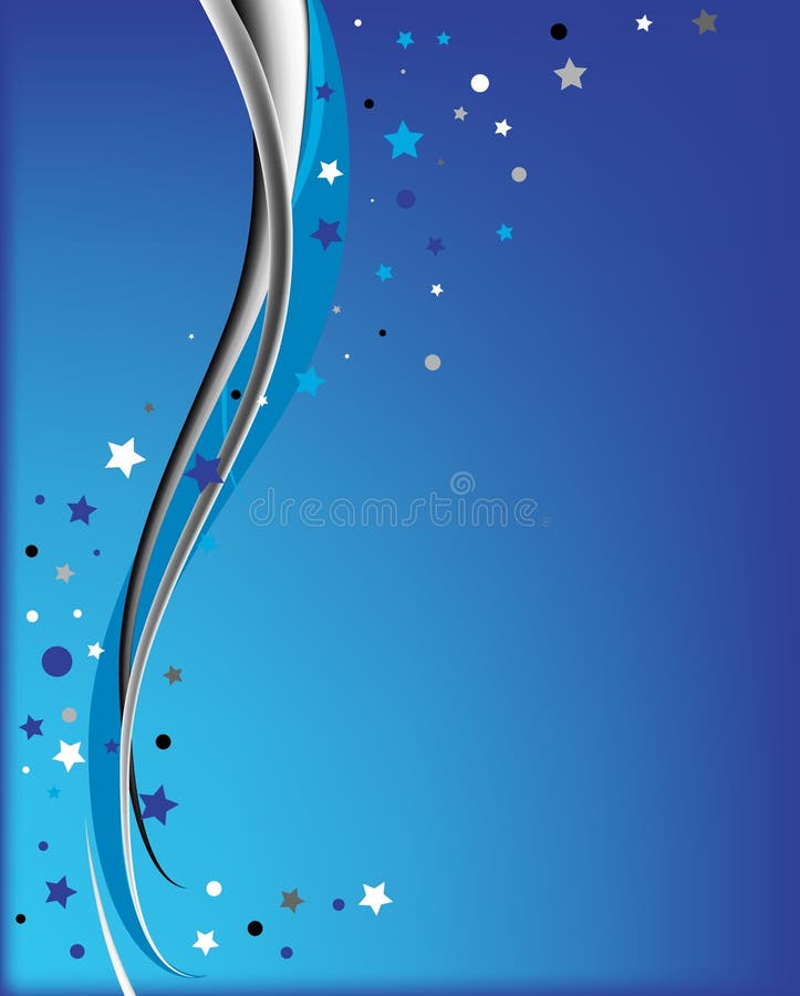 Blue Stars and Swirls stock vector. Illustration of stars - 5500240