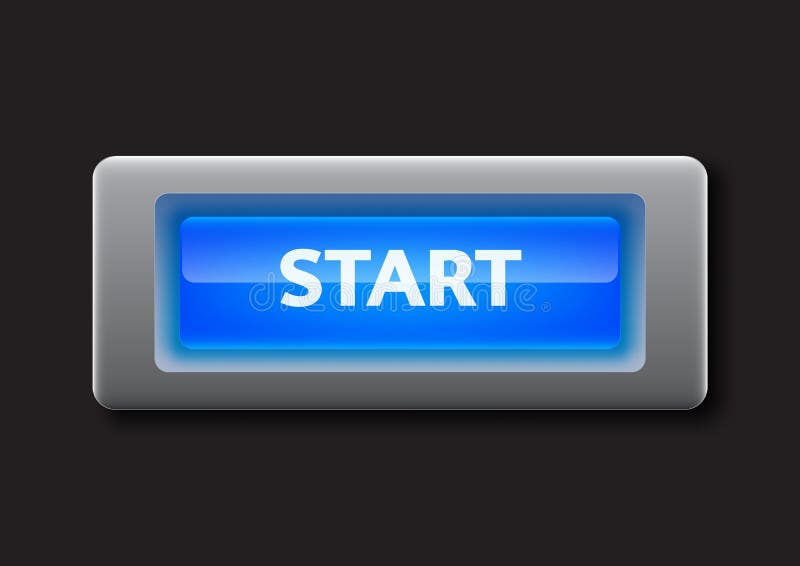 Blue Start Button Vector Illustration Stock Vector - Illustration of ...