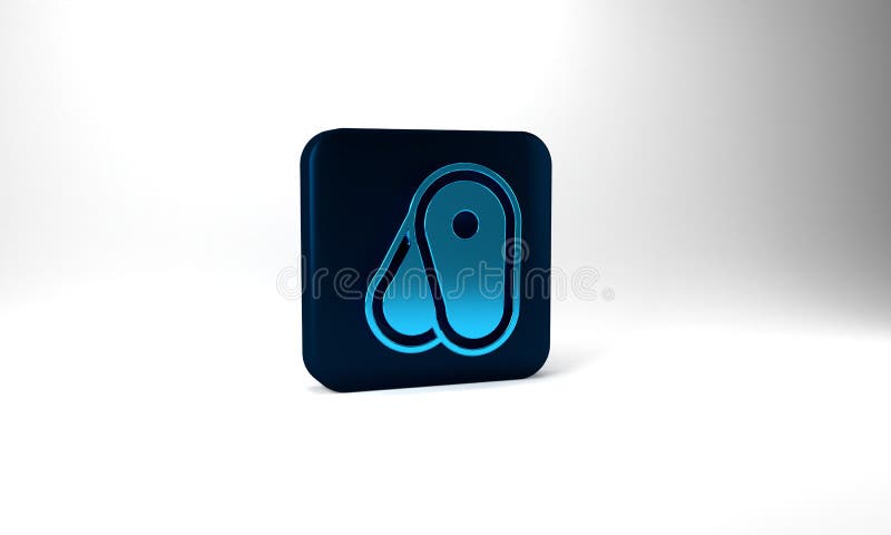 Blue Steak Meat Icon Isolated on Grey Background. Blue Square Button ...