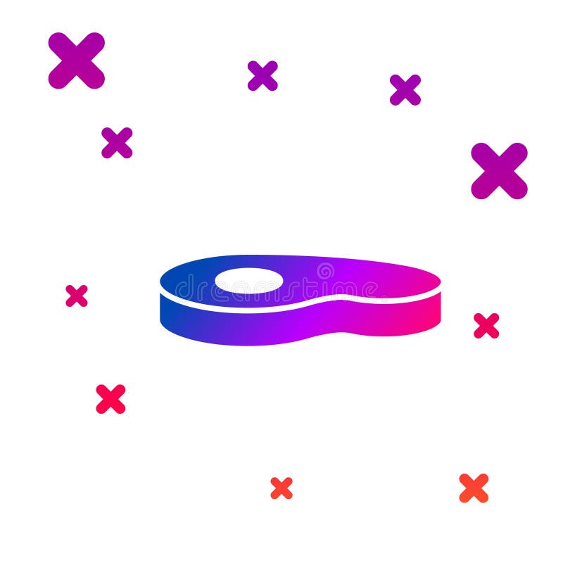 Blue Steak Meat Icon Isolated on White Background. Abstract Circle ...