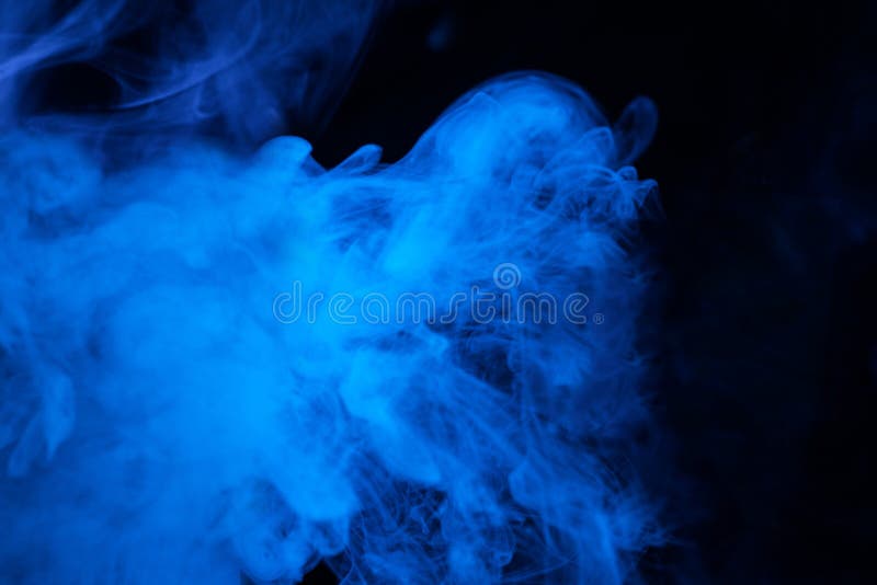 Blue Steam on a Black Background Stock Photo - Image of motion, flowing ...