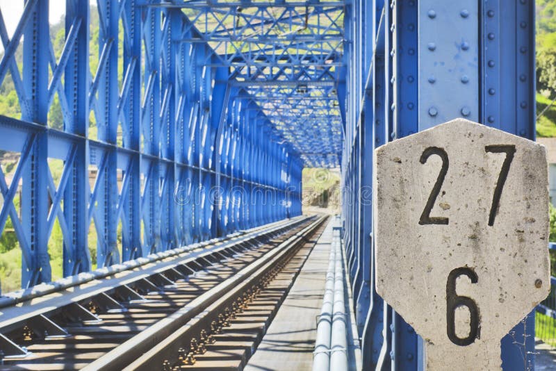 Blue steel bridge stock photo. Image of concrete, technology - 44891310