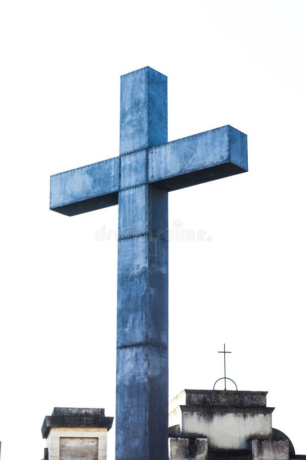 Blue Steel Cross stock photo. Image of blue, belief, graveyard - 64480494