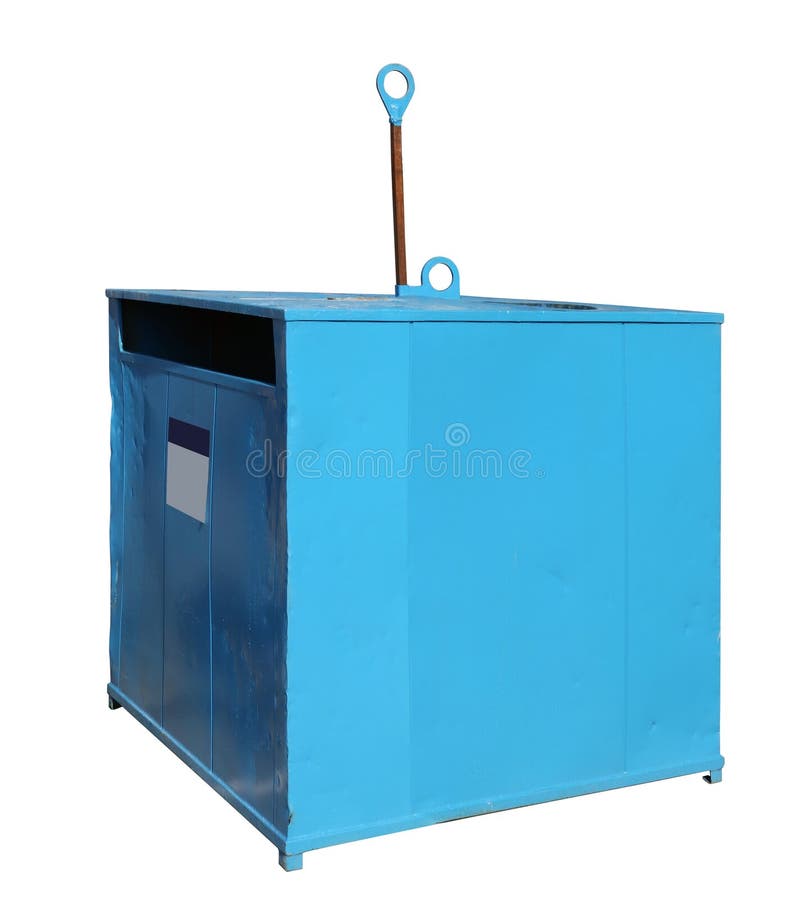 Blue Steel Garbage Container Isolated Stock Photo - Image of background ...