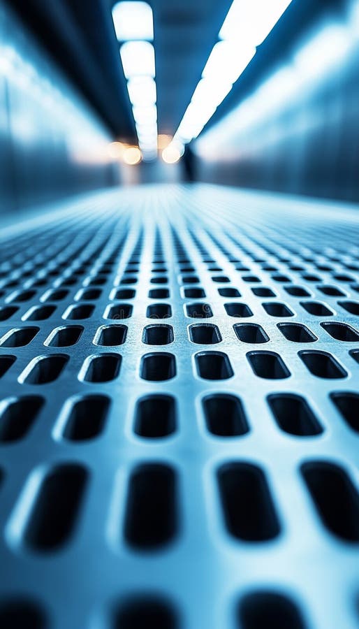 Blue Steel Grating Pattern, Abstract Industrial Background. Metallic ...