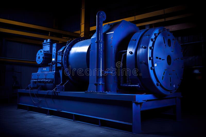 Blue Steel Machinery, Dark Blue Backdrop Stock Illustration ...
