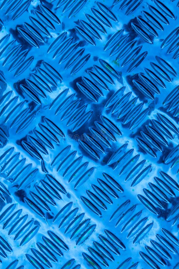 Blue Steel Sheet with Diamond Pattern Relief Stock Photo - Image of ...