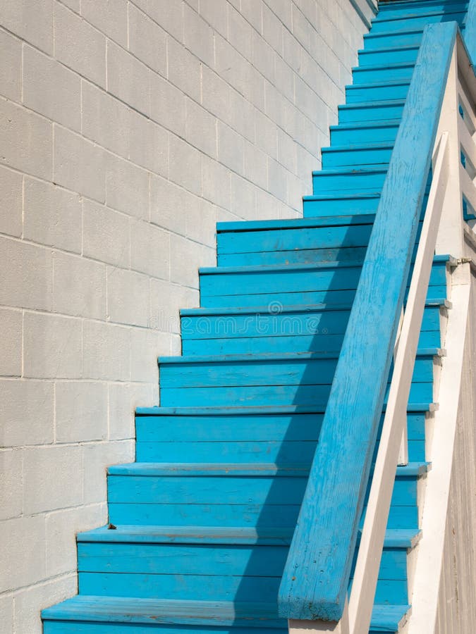 Blue steps stock photo. Image of wooden, stairs, tall - 11184976