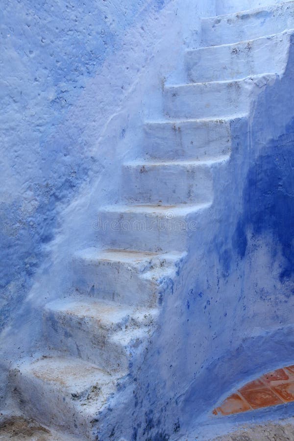 Blue Steps in Chefchaouen, Morocco Stock Image - Image of blue, steps ...
