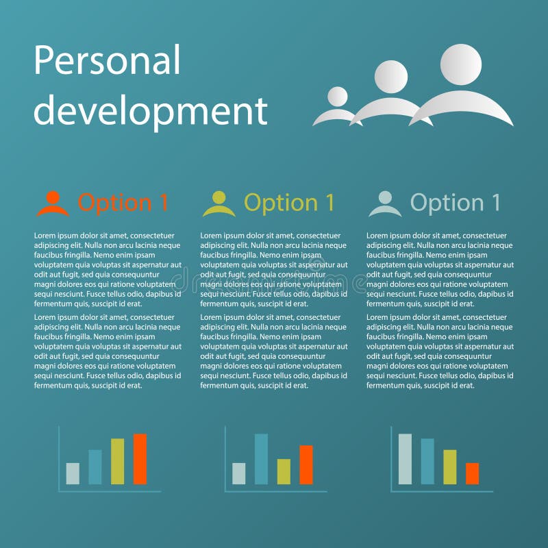 Blue 3 Steps Personal Development Infographic Stock Vector ...