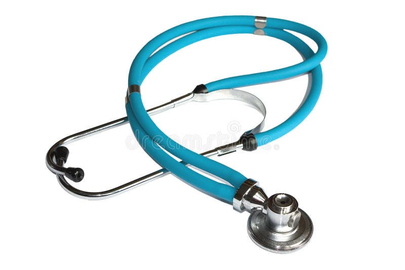 Blue Stethoscope in Doctors Coat Stock Photo - Image of vertical ...