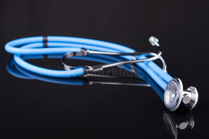 Blue stethoscope stock image. Image of cardiology, health - 104026639