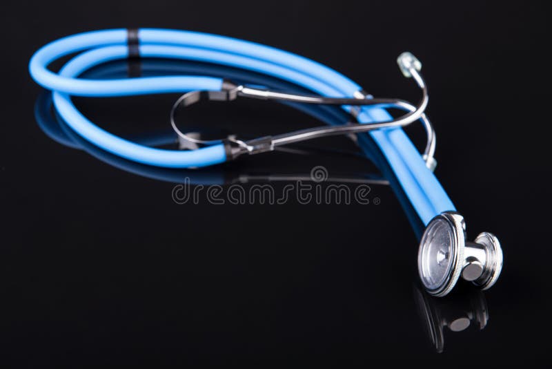 Blue stethoscope stock image. Image of cardiology, health - 104026639