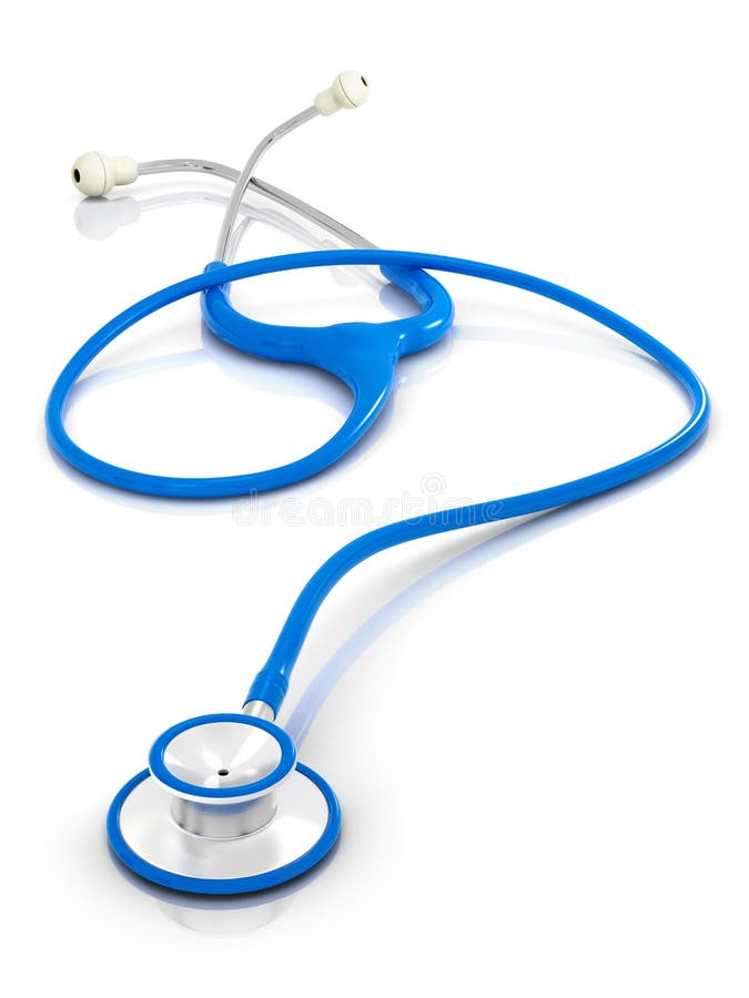 Blue Stethoscope in Doctors Coat Stock Photo - Image of vertical ...