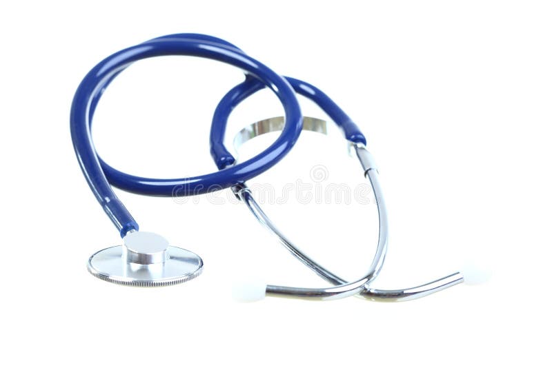 Blue Stethoscope Isolated on White Stock Image - Image of stethoscope ...