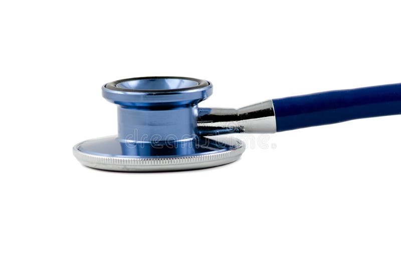 Blue Stethoscope Isolated on White Stock Photo - Image of steel ...