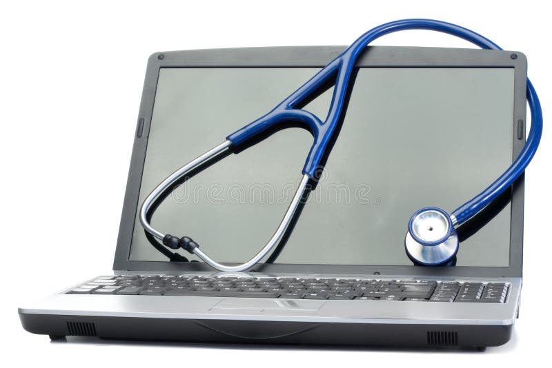 Touch Screen Digital Tablet with Stethoscope Stock Photo - Image of ...