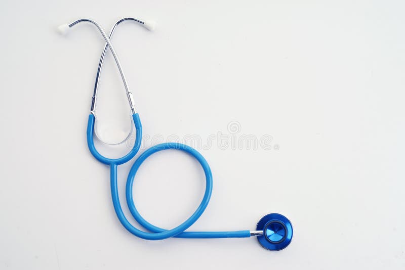 Blue stethoscope on white stock photo. Image of blue - 14255176