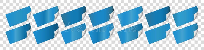Blue Sticker Banner Labels on Transparent Background Stock Vector ...