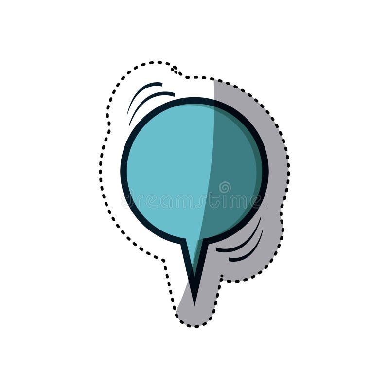 Blue Sticker Circular Shape Dialog Box Stock Illustration ...