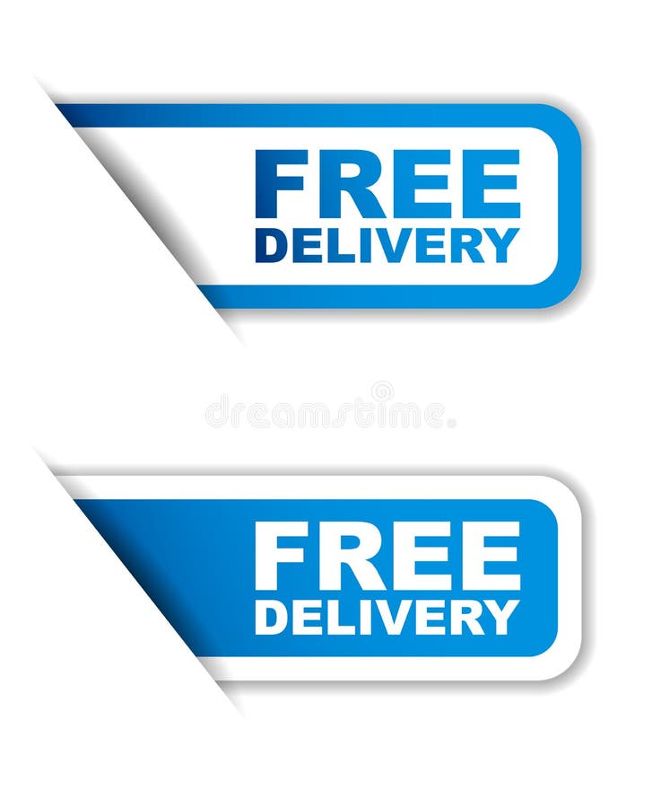 Blue Sticker Free Delivery in Two Variant Stock Illustration ...