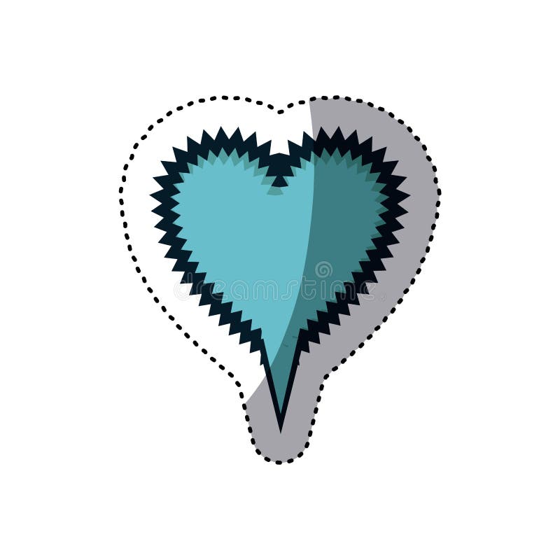 Blue Sticker Heart Shape Callout Scream for Dialogue Stock Illustration ...