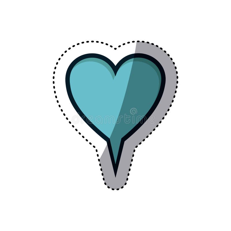 Blue Sticker Heart Shape Dialog Box Stock Illustration - Illustration ...