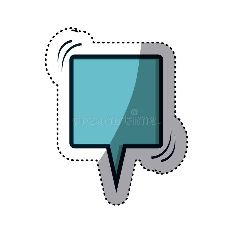 Blue Sticker Square Shape Dialog Box Stock Illustration - Illustration ...