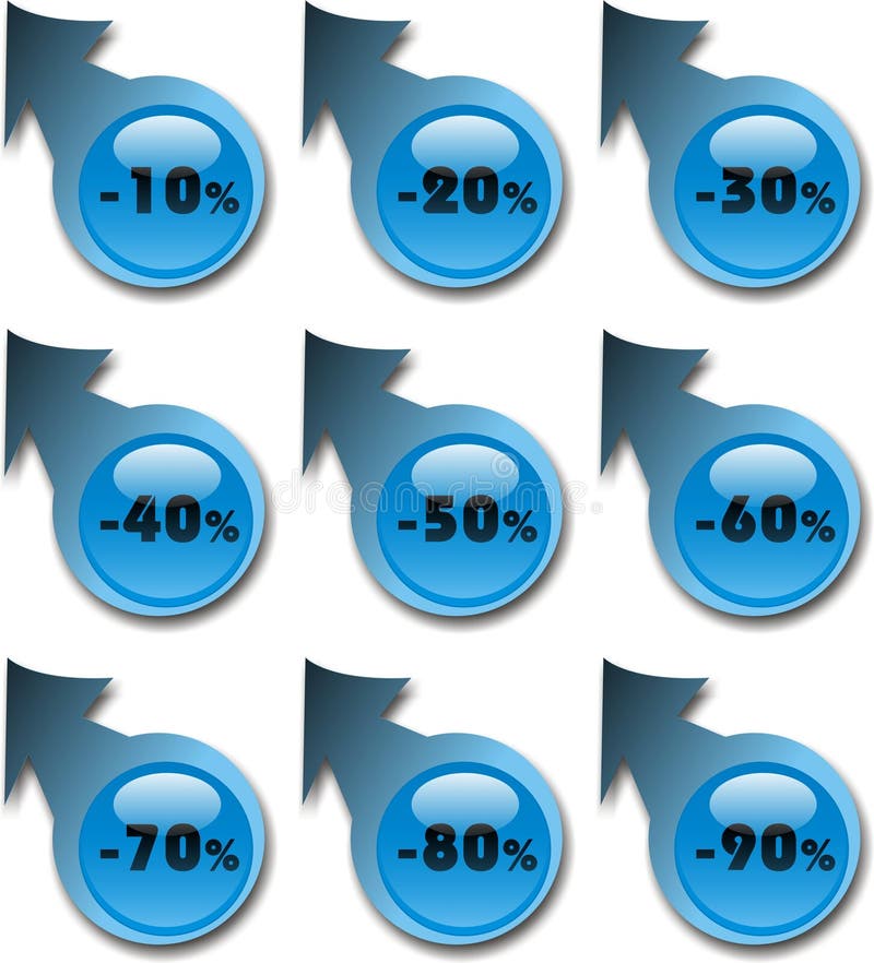 Blue stickers stock vector. Illustration of circles, sign - 11985965