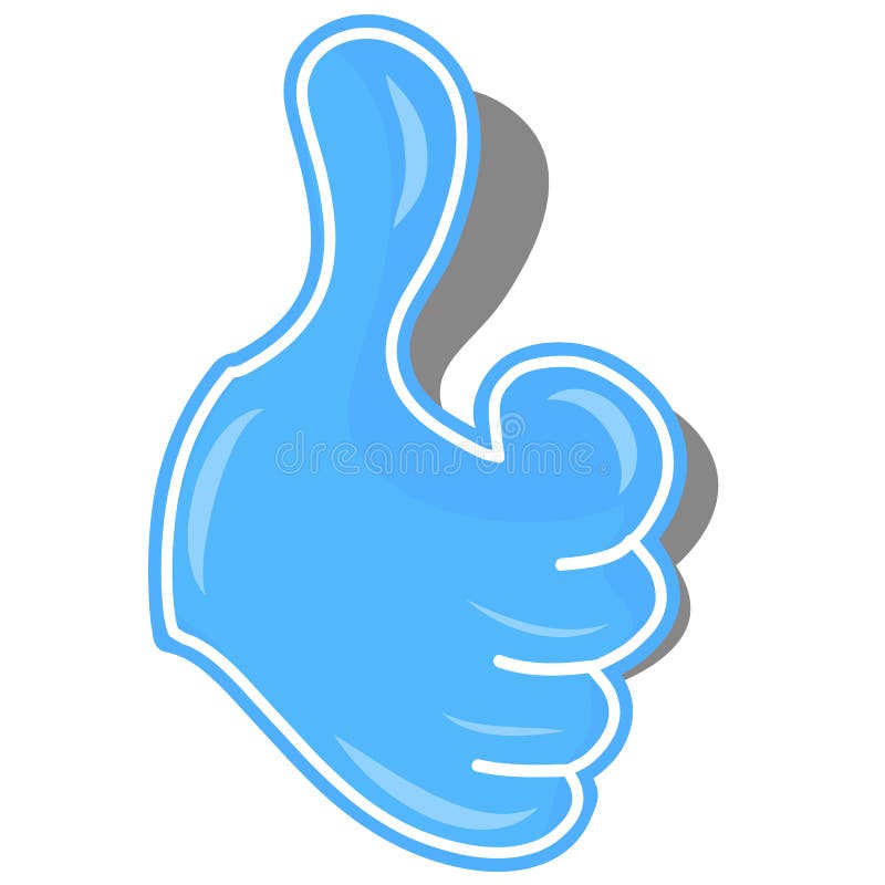 Blue Stickers of Very Good Hand Gesture Stock Vector - Illustration of ...
