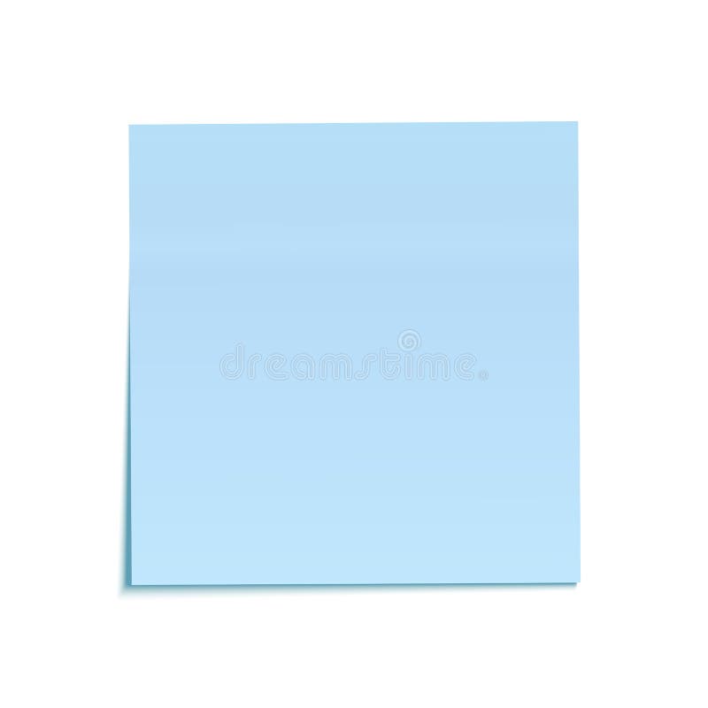Blue Sticky Note Isolated on White Background Stock Vector ...