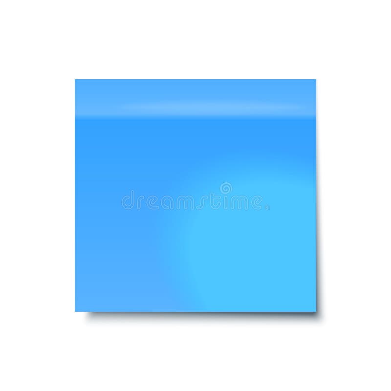 Blue Sticky Note with Shadow Stock Vector - Illustration of paper ...