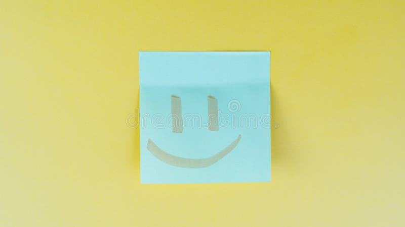 Blue Sticky Note with Smiley Face Stock Photo - Image of blue, minimal ...
