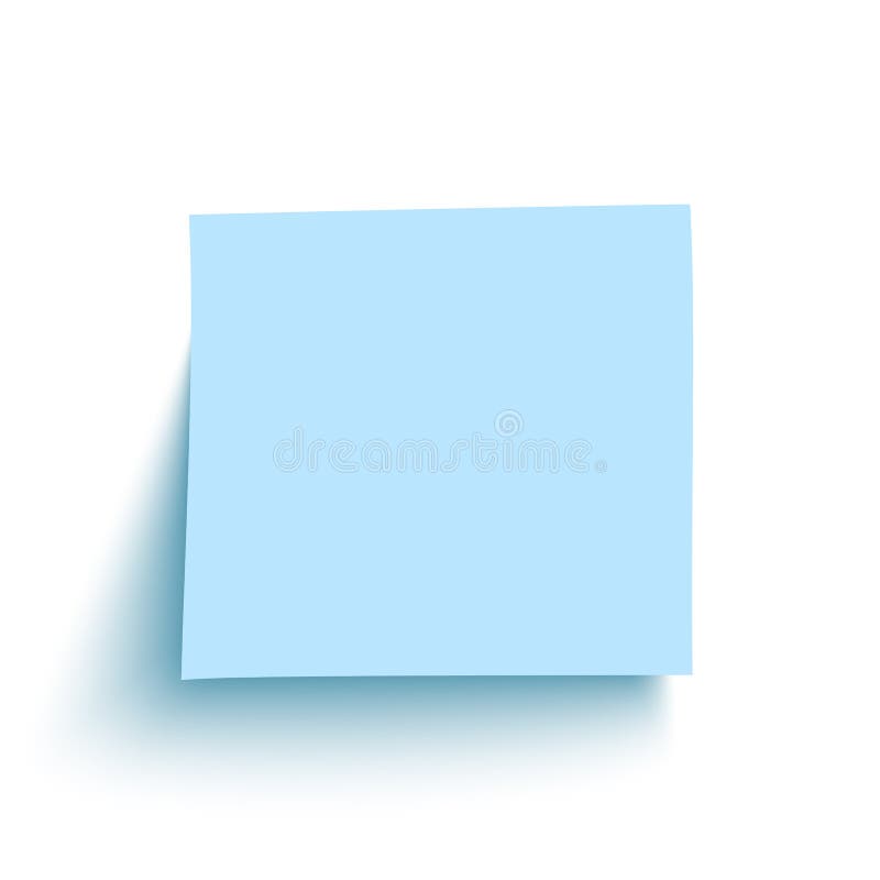 Blue Sticky Note on White Background Stock Vector - Illustration of ...