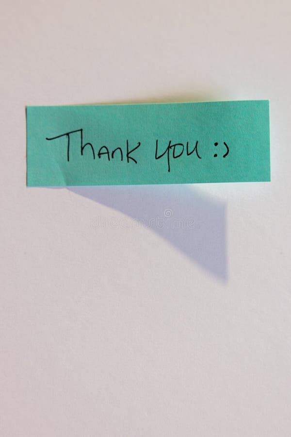 A Blue Sticky Note with the Words "thank You" Written on it Stock Photo ...