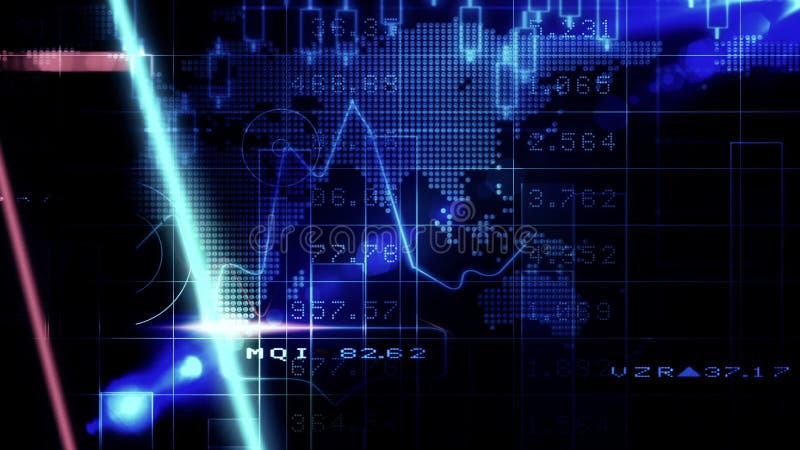 Blue Stocks and Shares Technology Screen Stock Video - Video of tech ...