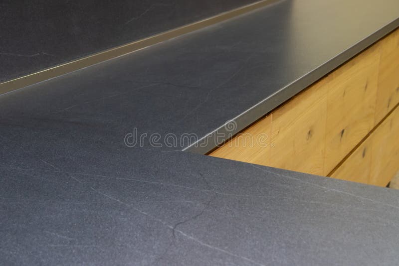 Blue Stone Countertop on the Kitchen Table. Smooth Surface of the ...