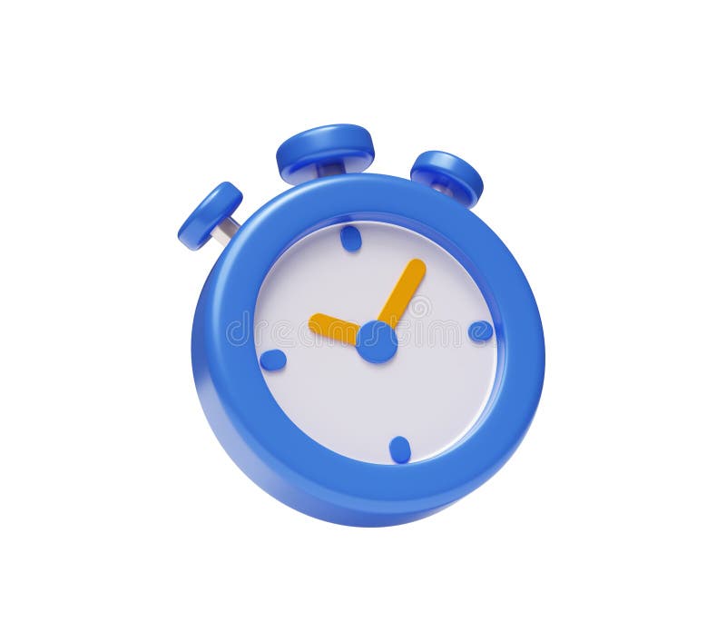 Blue Stopwatch Clock Fast Service Urgent Work Stopwatch 3D Illustration ...