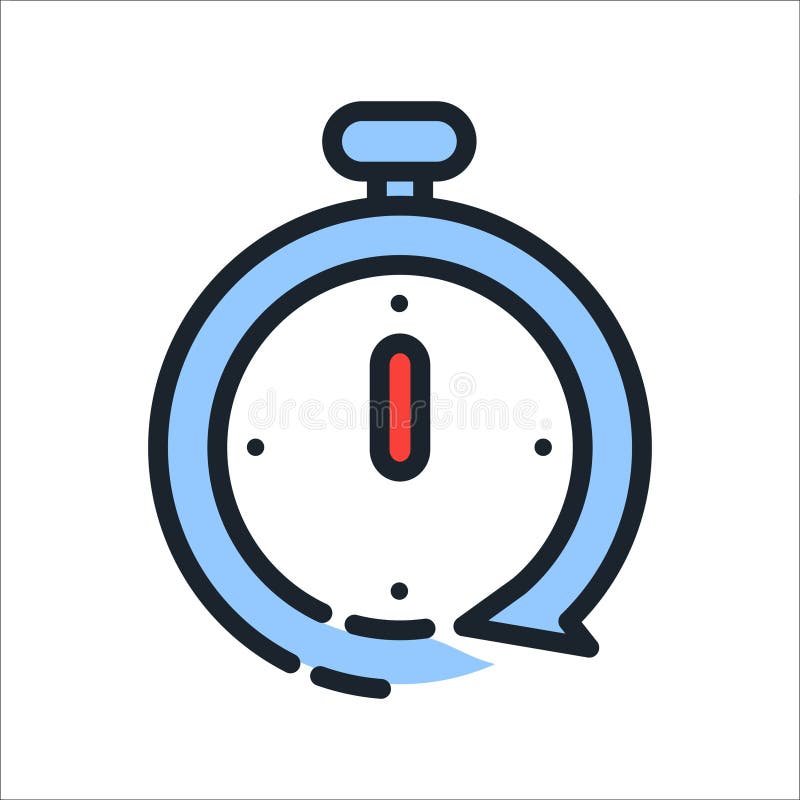 Blue Stopwatch Icon Color Illustration Design Stock Vector ...