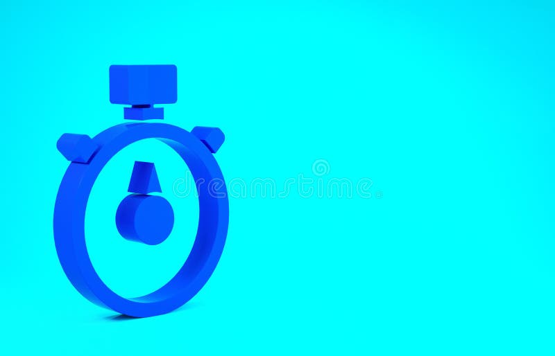 Blue Stopwatch Icon Isolated on Blue Background. Time Timer Sign ...