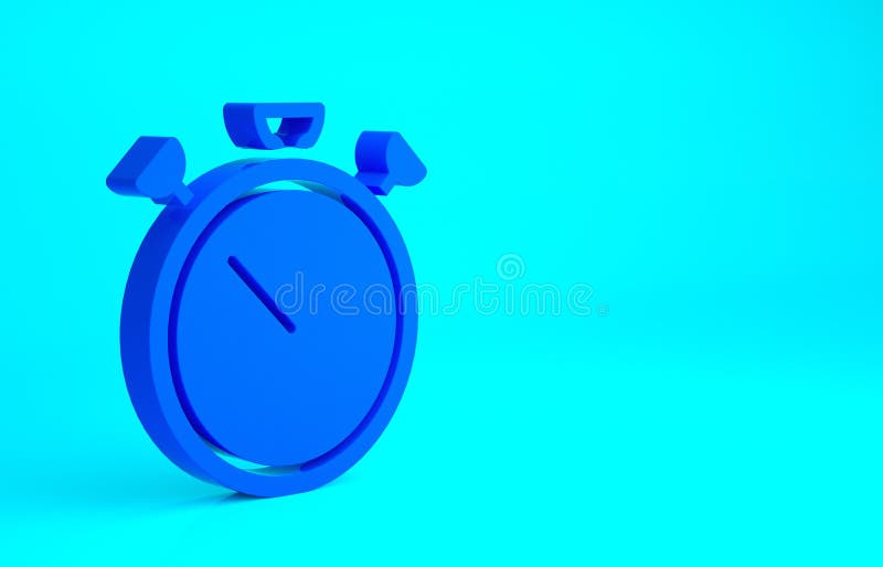 Blue Stopwatch Icon Isolated on Blue Background. Time Timer Sign ...