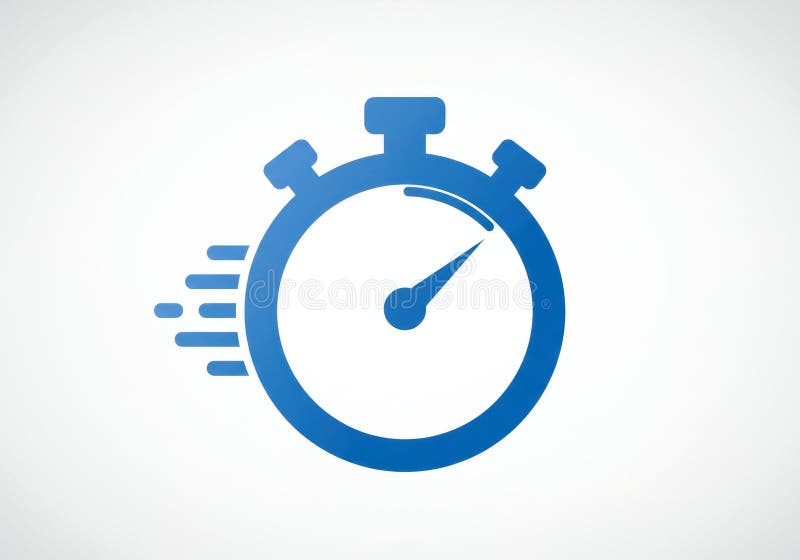 Blue Stopwatch Icon with Motion Lines Representing Speed and Time ...